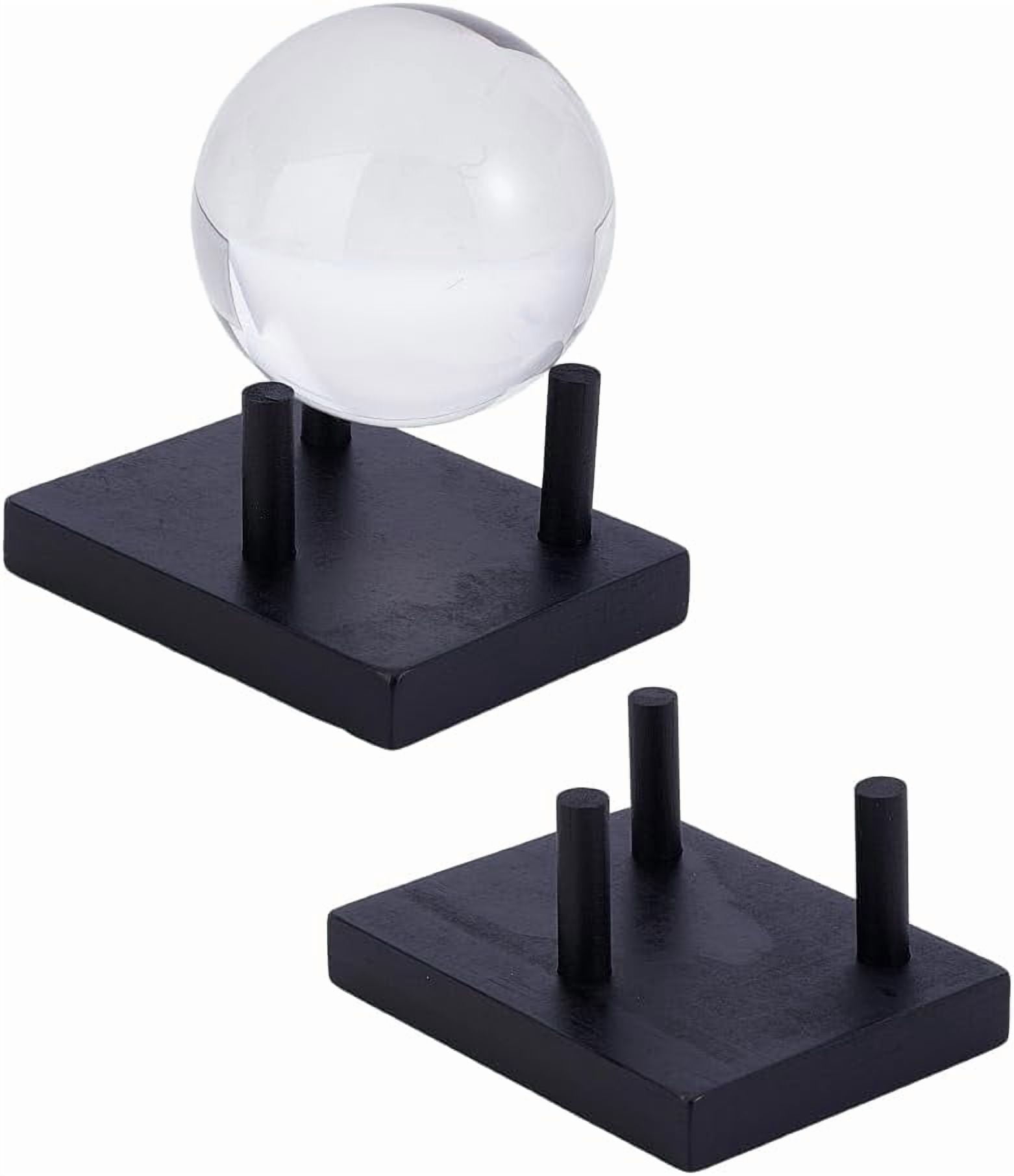 2 Sets Wooden Rock Display Stand Black Three Prong Rock Holders Display ...