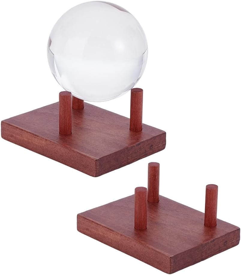 2 Sets Wooden Rock Display Stand Display Stand Brown Three Prong Rock Holders Easel Holder ...