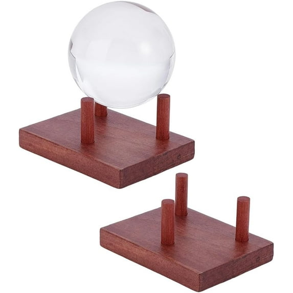 2 Sets Wooden Rock Display Stand Display Stand Brown Three Prong Rock ...