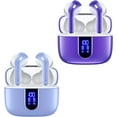2 Sets X08 Purple and Phantom Purple Headphones True Earbuds 60H ...