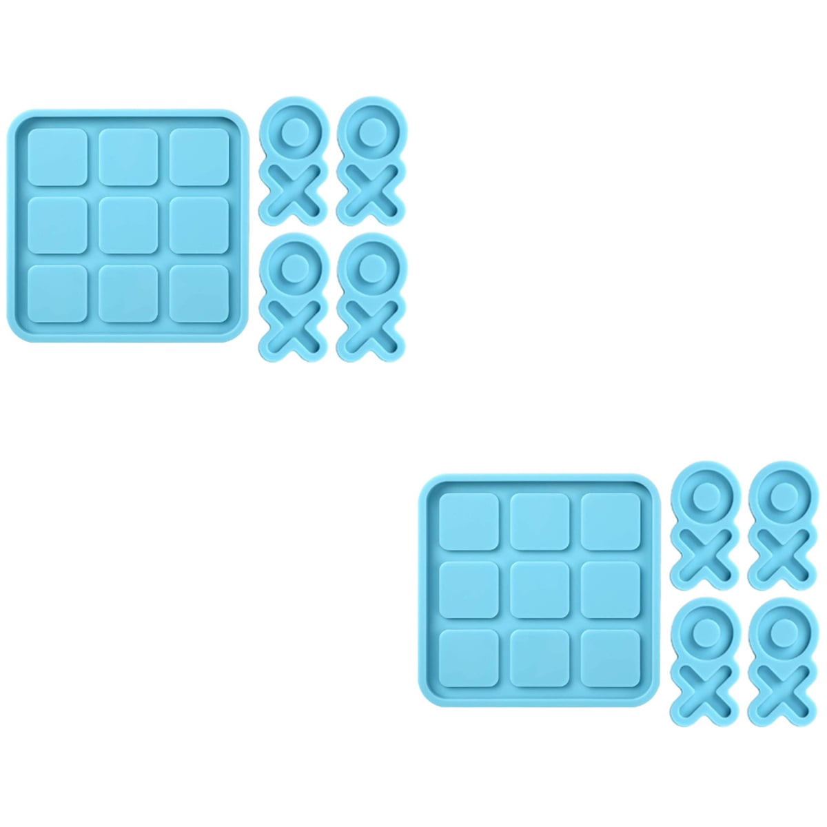 2 Sets Xo Board Mold Silicone Molds Chess Board Mold Resin Cake Mold ...