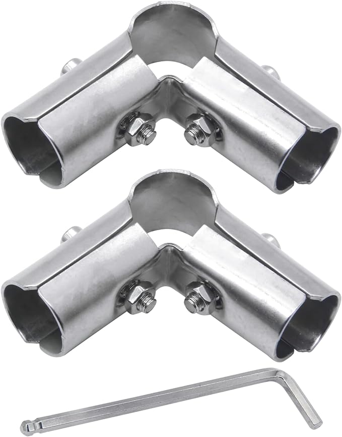 2 Sets of 90 Degree Structural Pipe Connectors, 3-way Metal Connectors ...