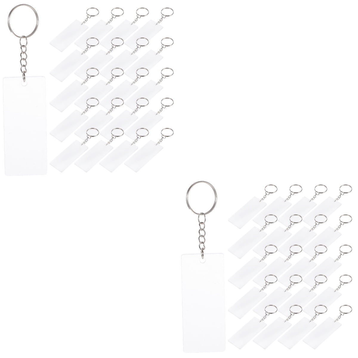 2 Sets of Acrylic Key Chains Blanks Place Cards Acrylic Blank Key Rings ...