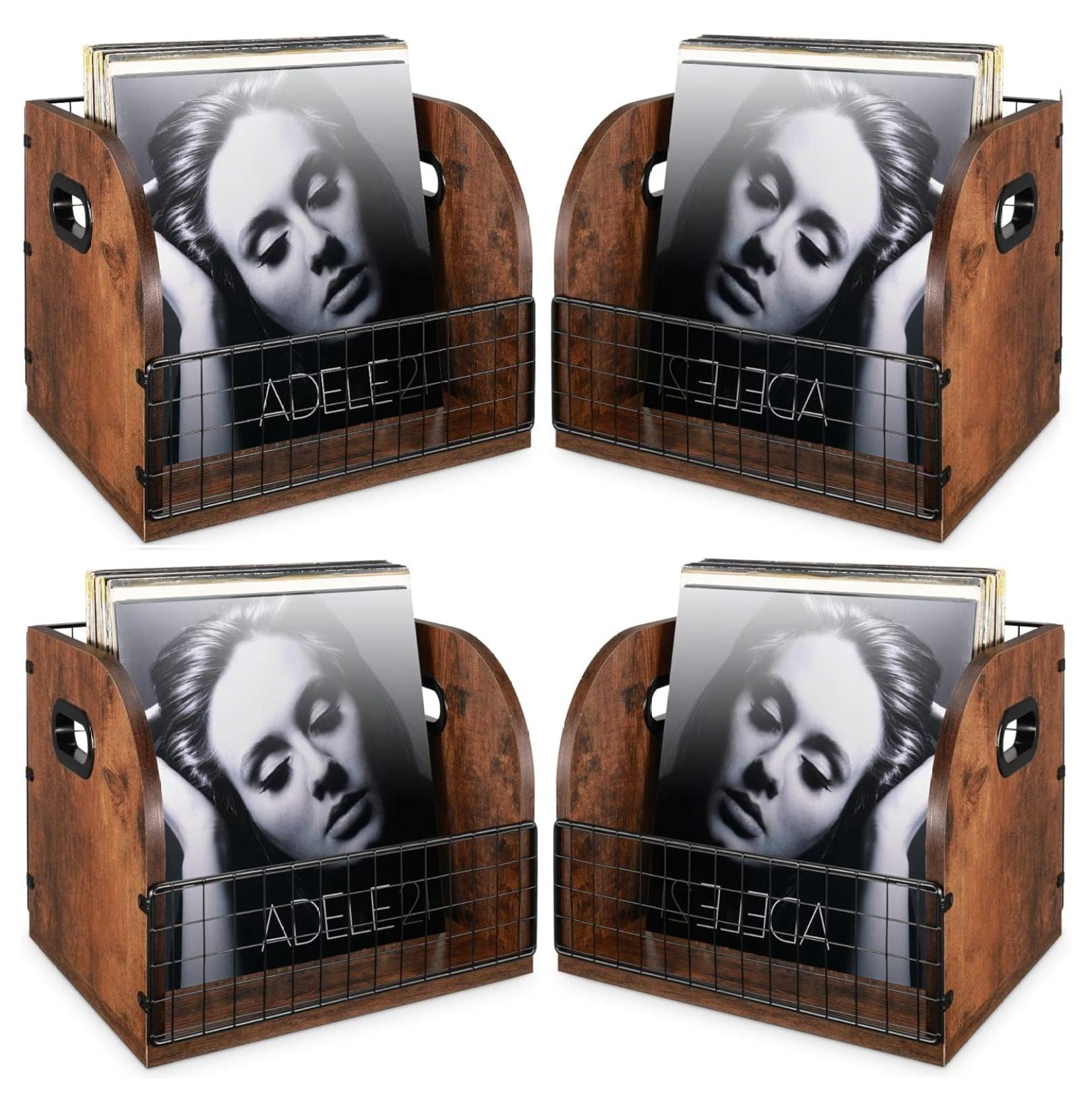 2 Sets of Album Storage for Vinyl Records, Record Crate for Vinyl ...