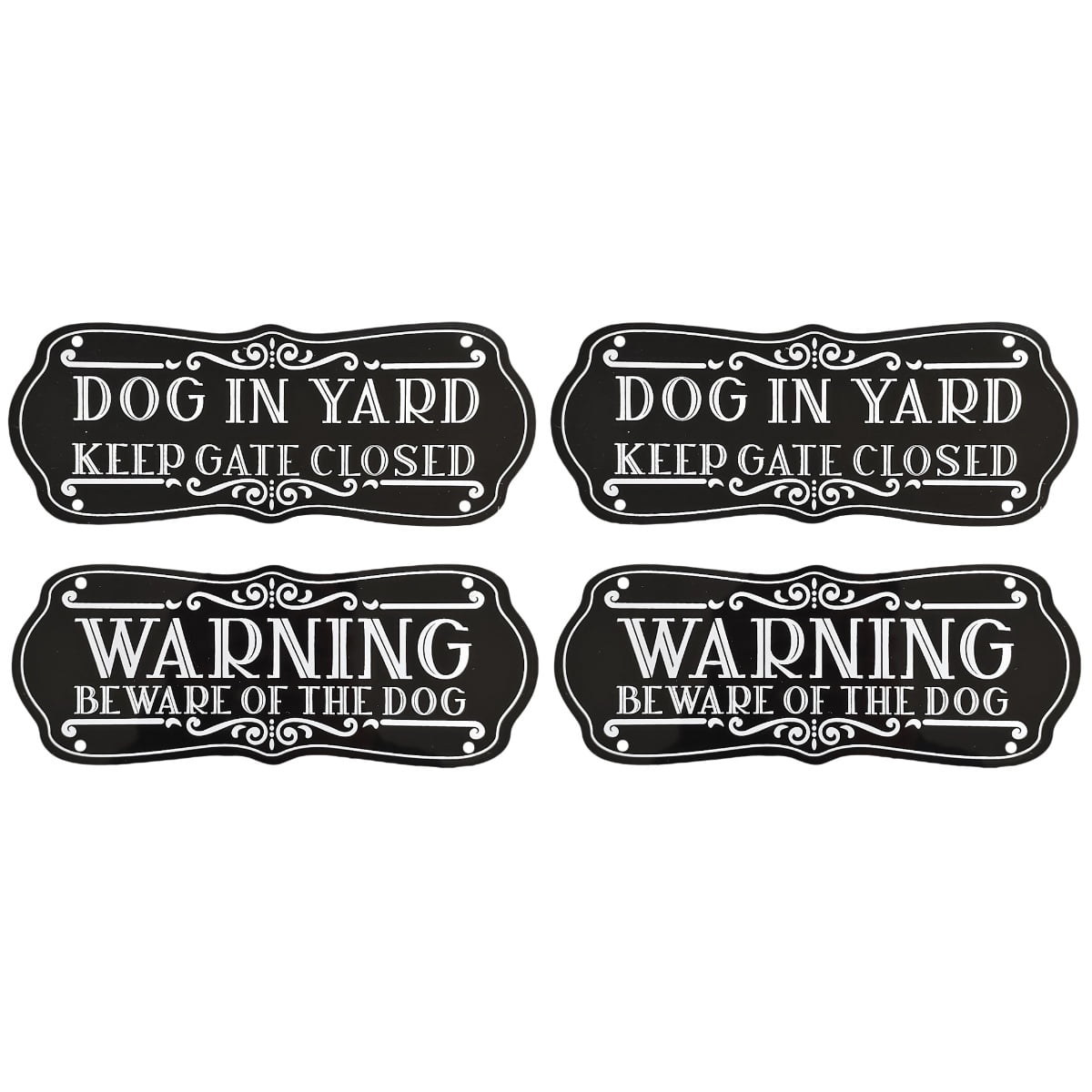 2 Sets of Backyard Warning Board Dog Patterned Caution Sign Remind ...