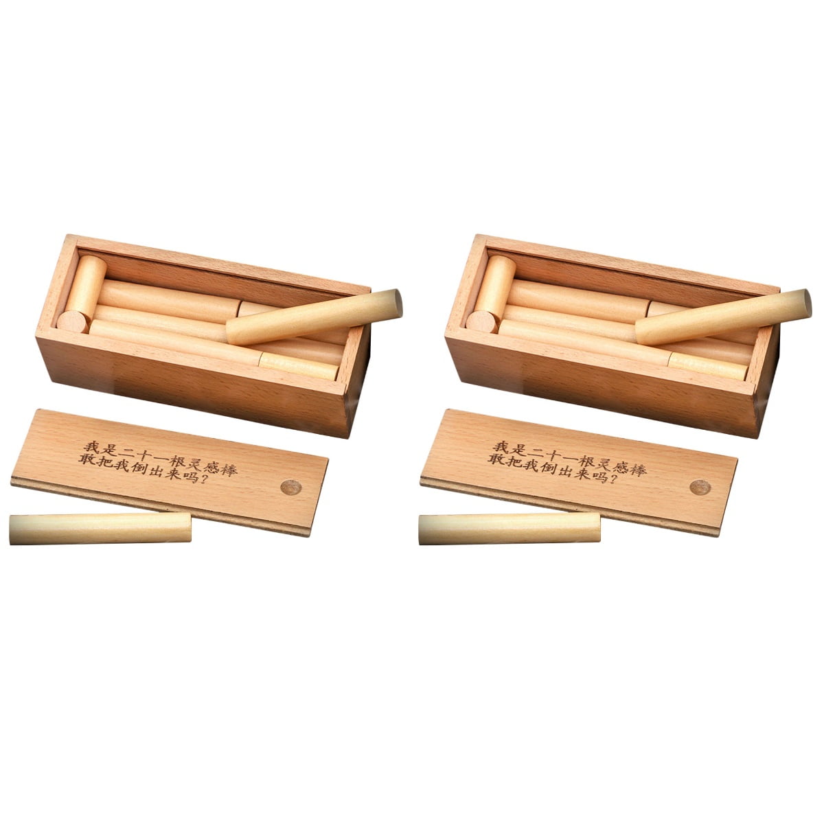2 Sets of Puzzle Sticks Brain Teaser Wooden Logic Puzzle Testing Wooden ...