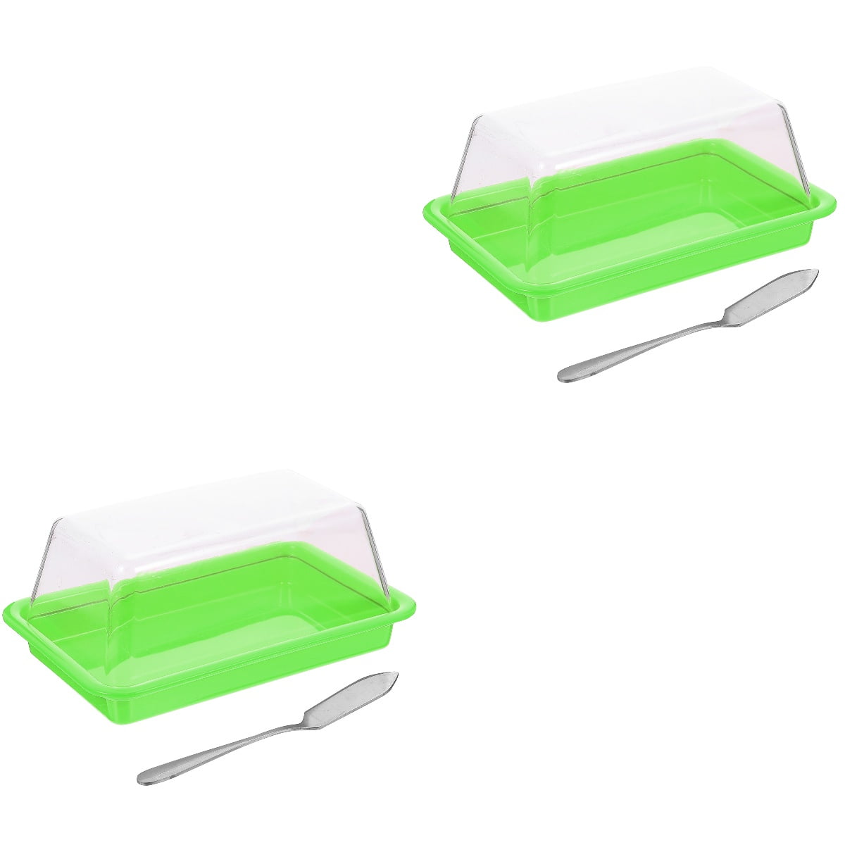 2 Sets of Butter Dish with Lid Portable Butter Container Butter Keeper ...