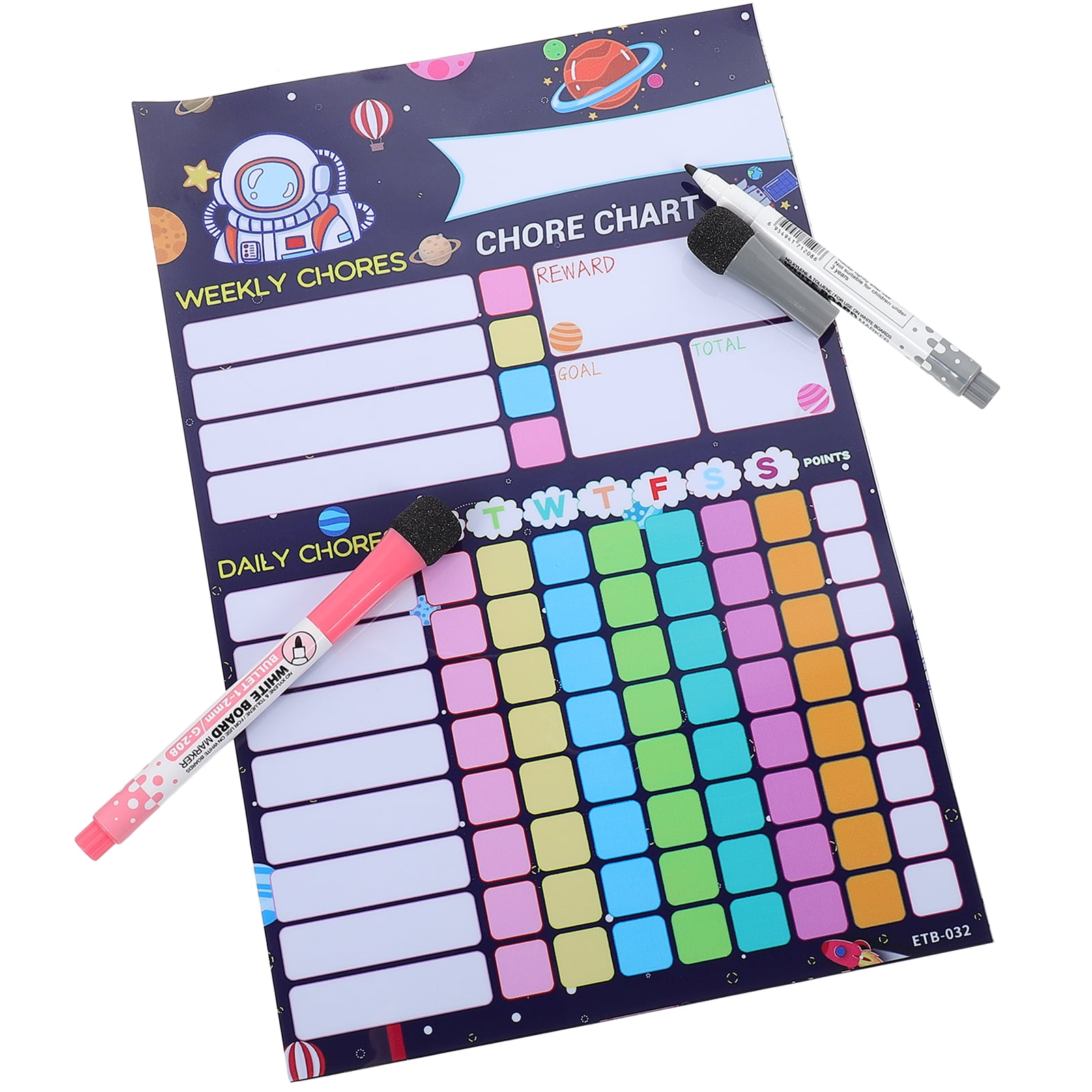 2 Sets of Chart Household Chart Reusable Behavior Chart Accessory ...