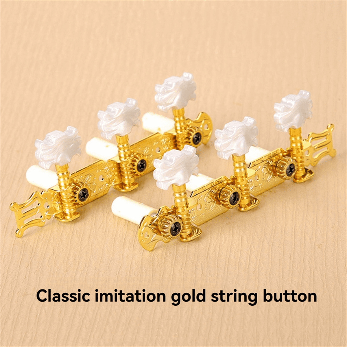 2 Sets of Classical-Gold-Proof Knobs White-Headed Classical Guitar ...