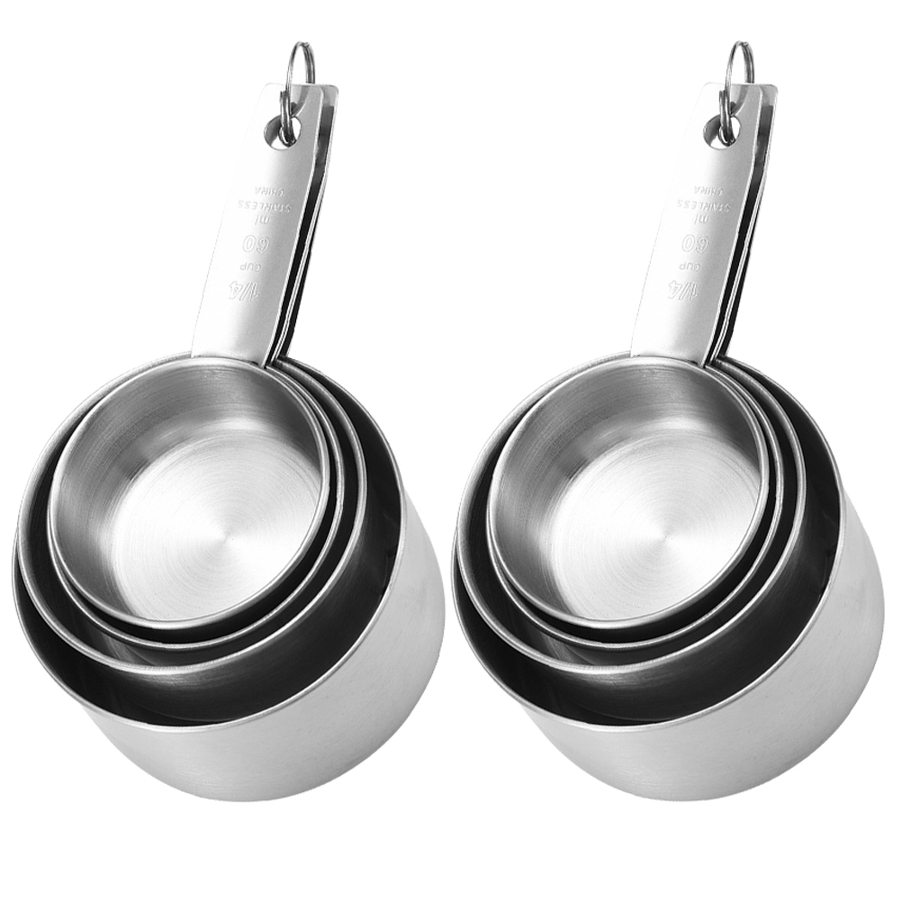2 Sets of Coffee Powder Spoons Stainless Steel Measuring Cups Cake ...