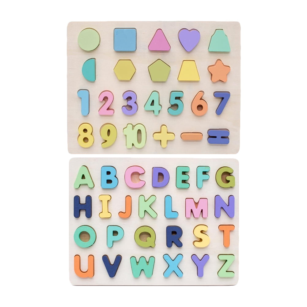 2 Sets of Colorful Baby Cognition Plaything Children Jigsaw Puzzle ...