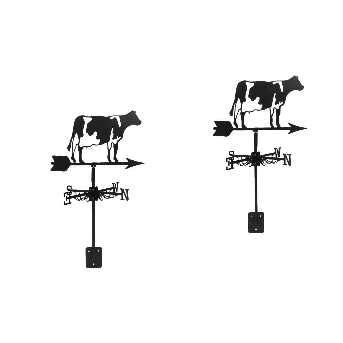 2 Sets of Cow Weathervane Wind Direction Indicator European Style ...