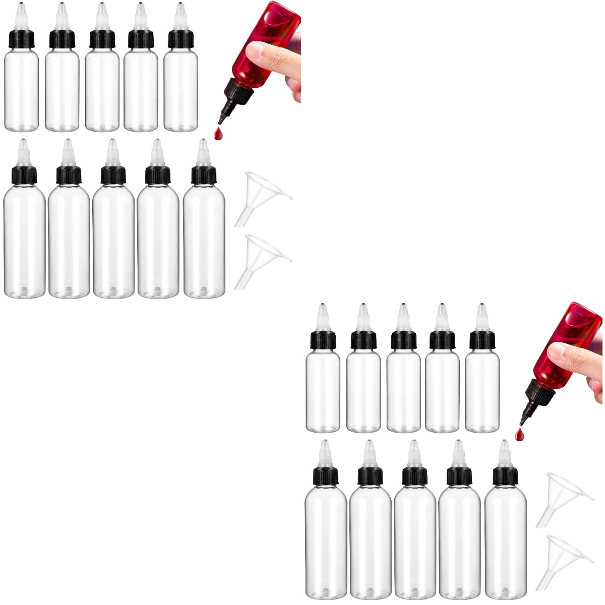 2 Sets of Daily Use Squeeze Bottles Household Refillable Bottles ...