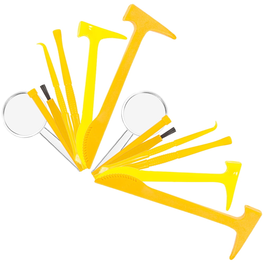 2 Sets of Kids Tools Set Plastic Hammer Chisel Brush Scraper Tool Toys ...