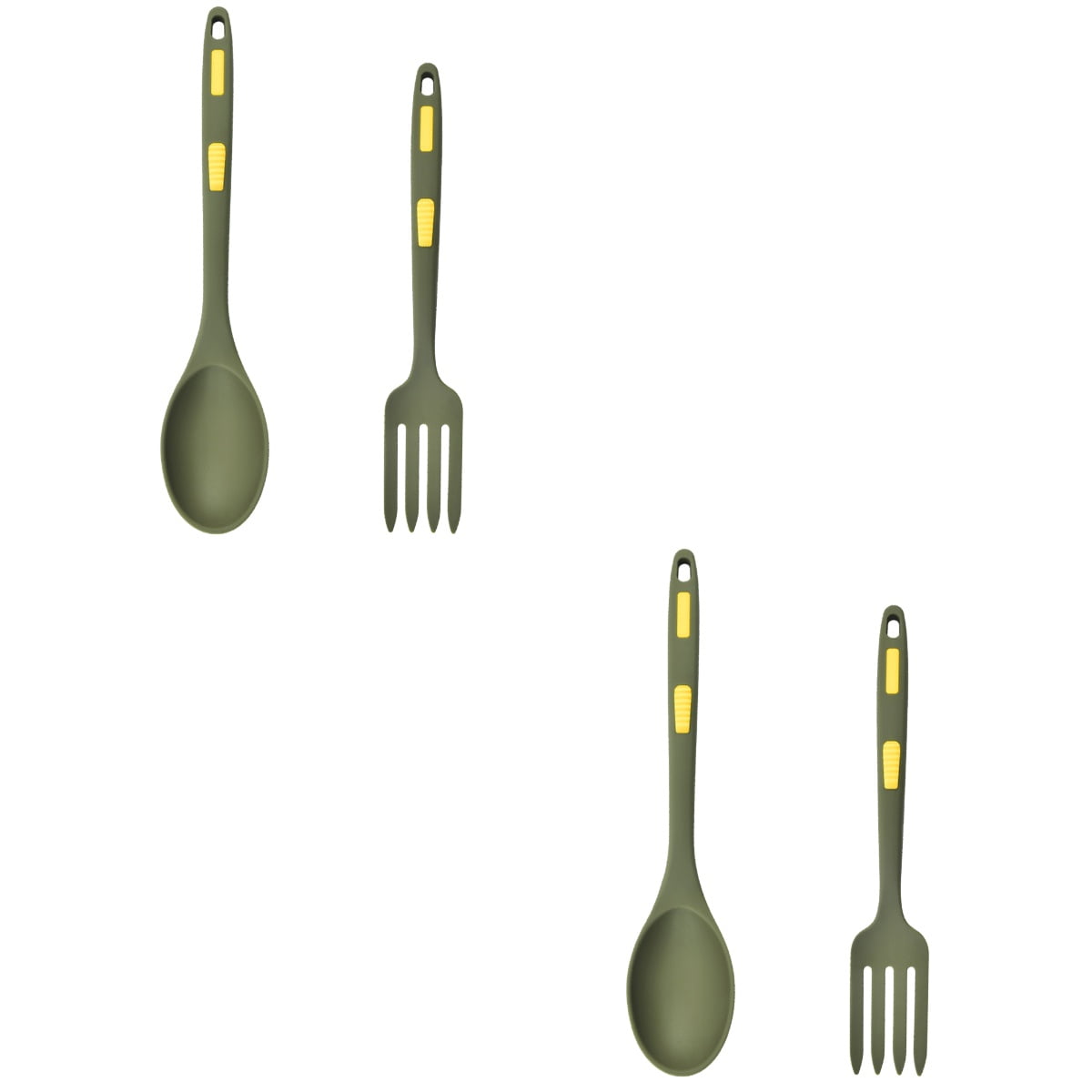 2 Sets of Kitchen Pasta Fork Large Silicone Fork Cooking Spoon Reusable ...