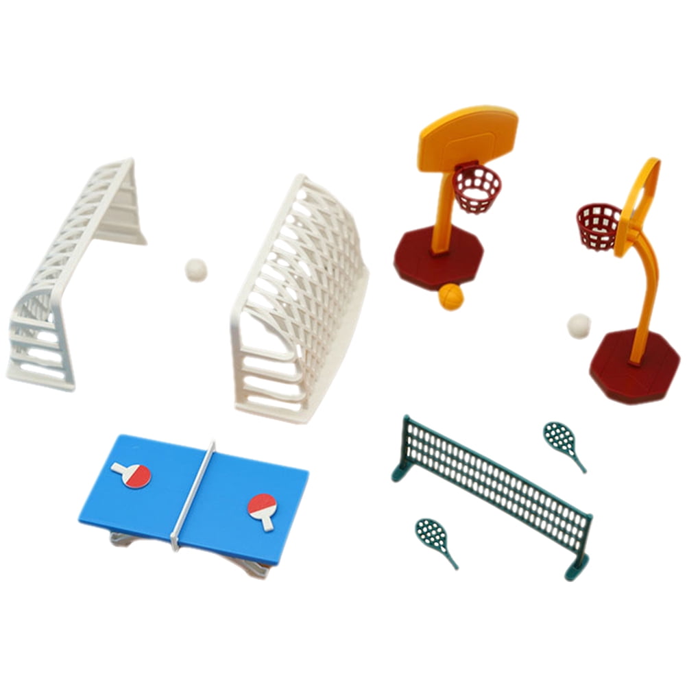 2 Sets of Miniature Sports Scene Layout Accessory Doll House Decoration ...