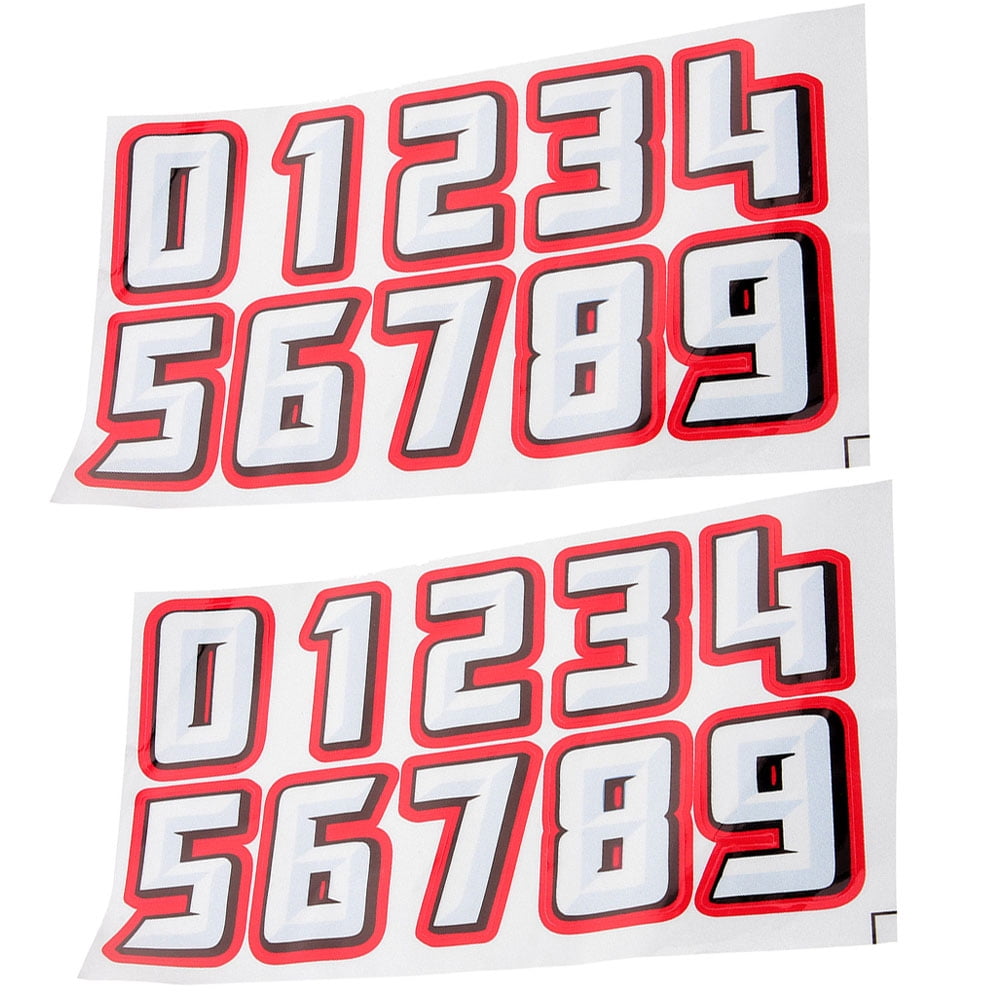2 Sets of Number Helmet Stickers Football Helmet Stickers Baseball Hat ...