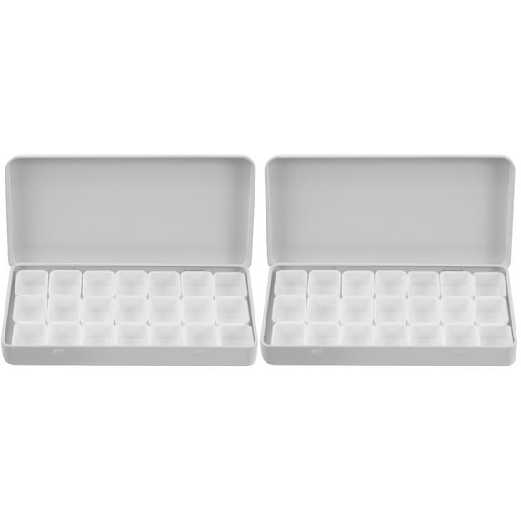 FENGGUIQU 2 Sets White Plastic Iron Rectangular Watercolor Pigment ...