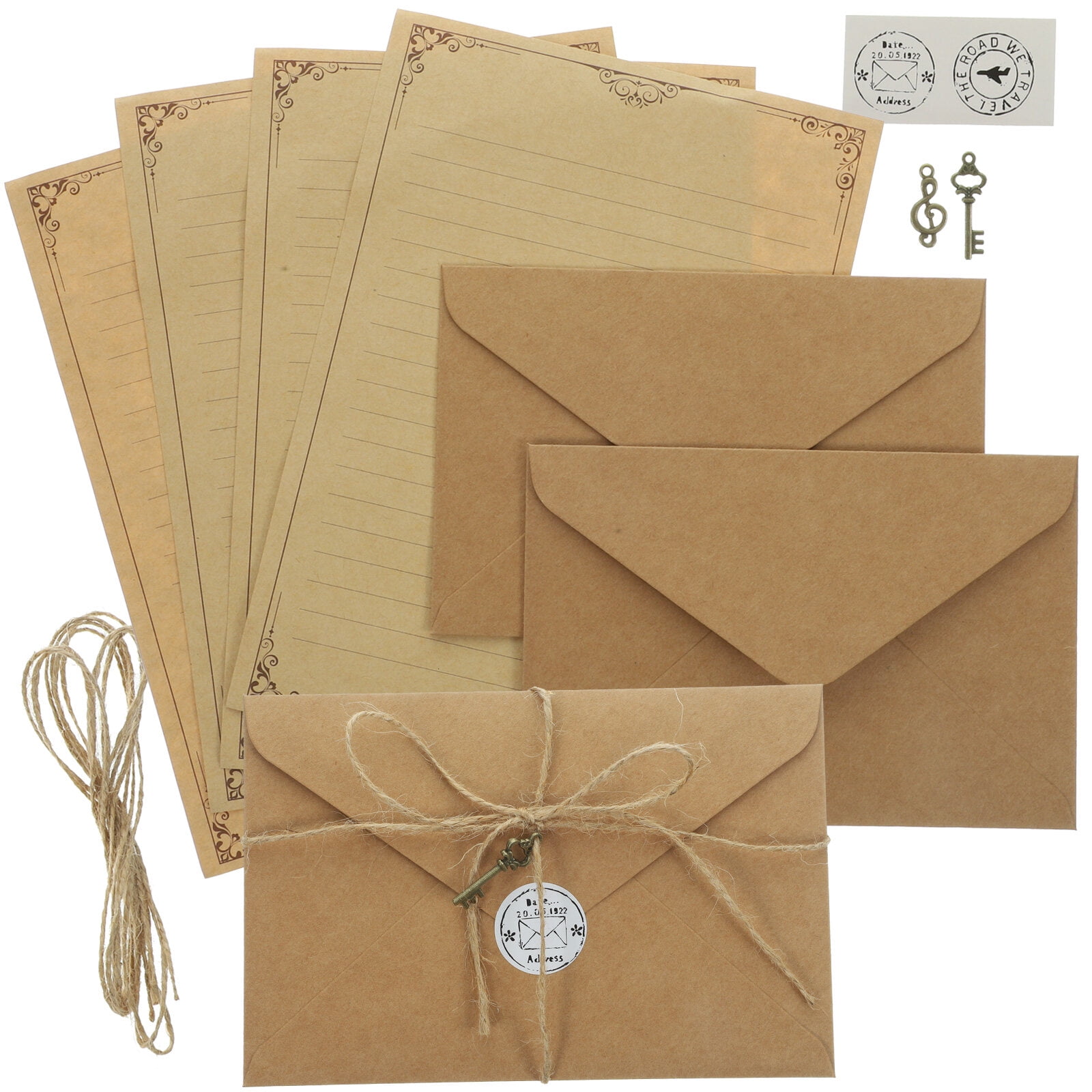 2 Sets of Retro Letter Paper and Envelope Kit Writing Paper A5 Letter ...