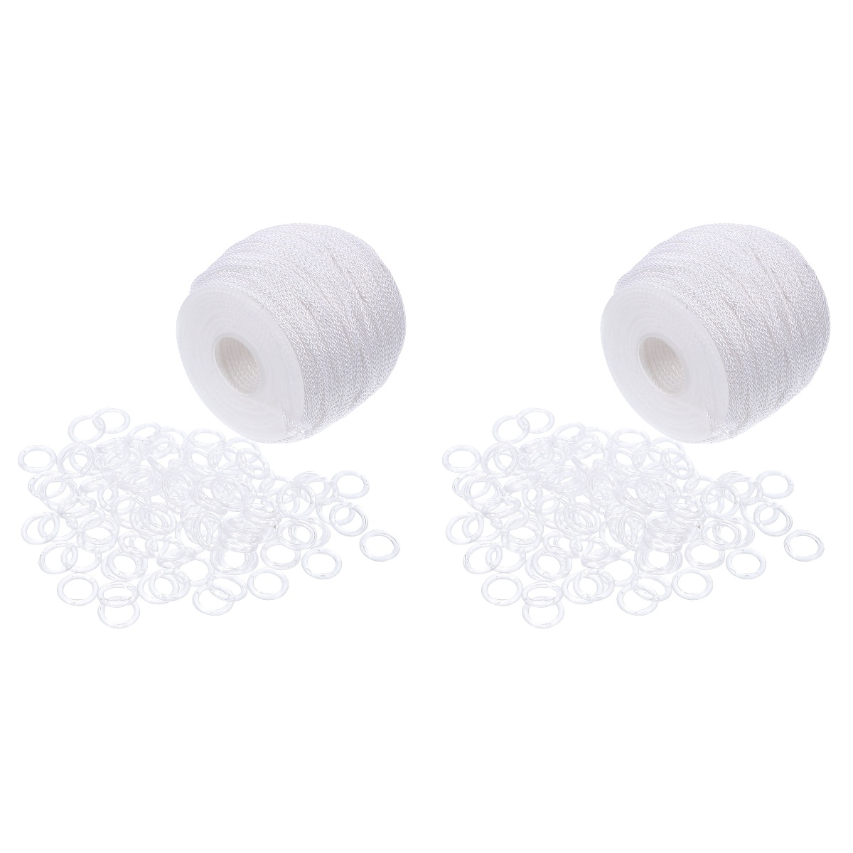 2 Sets of Roman Blind Curtain Rings Shade Blinds Pull String Rope Kit ...