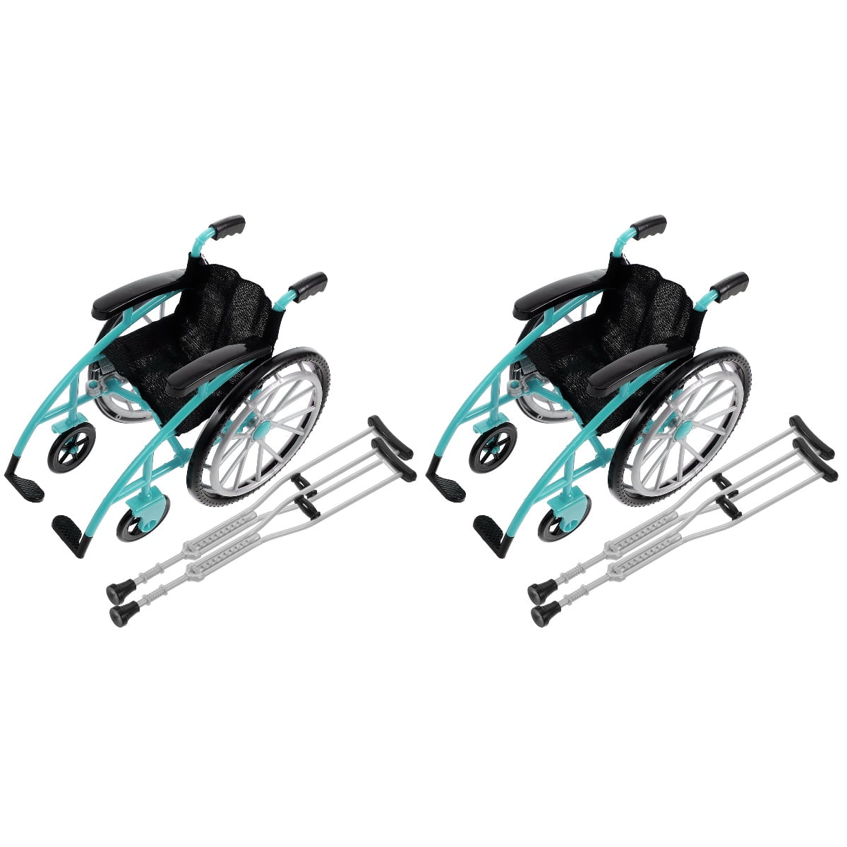 2 Sets of Simulation Wheelchair Miniature Wheelchair Model Doll House ...