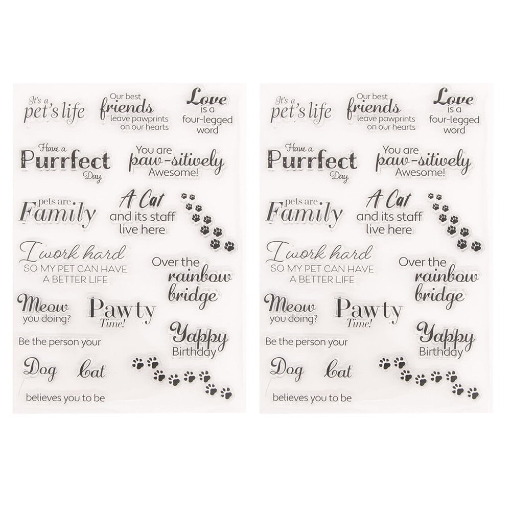 2 Sets of Stamps for Crafts Transparent Stamps Silicone Letter Stamps ...