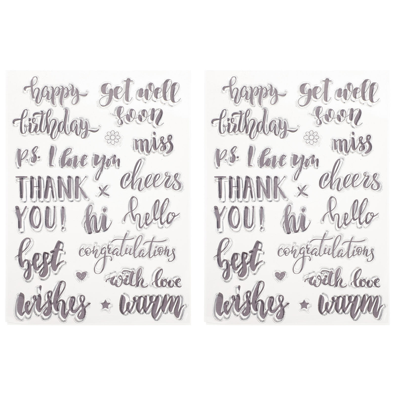 2 Sets of Stamps for Crafts Transparent Stamps Silicone Letter Stamps ...