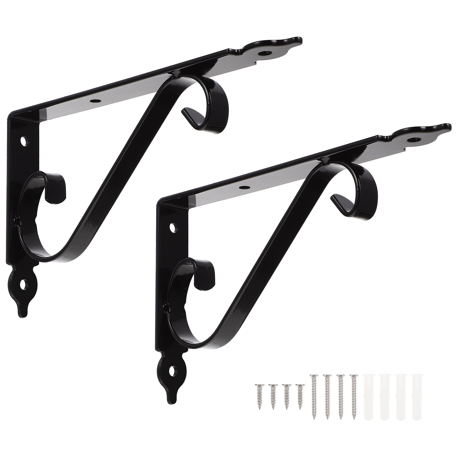 2 Sets of Wall Shelf Fixed Brackets Heavy Duty Shelf Brackets Iron ...