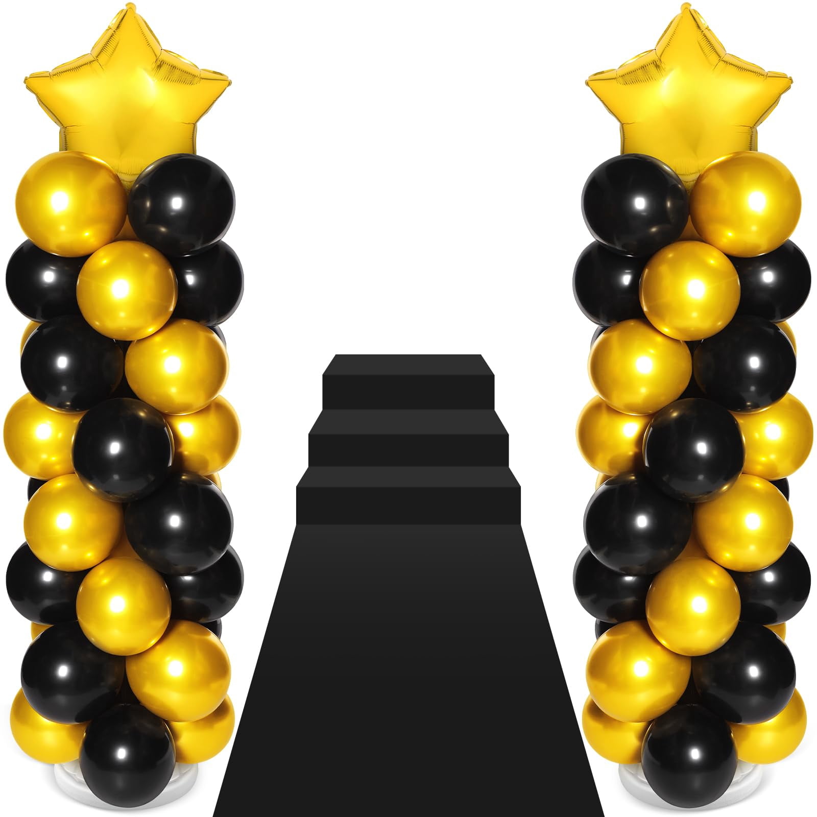 2 Sets ofTRDN 2025 Graduation Balloon Column Stand Kit 2 Star Balloons ...