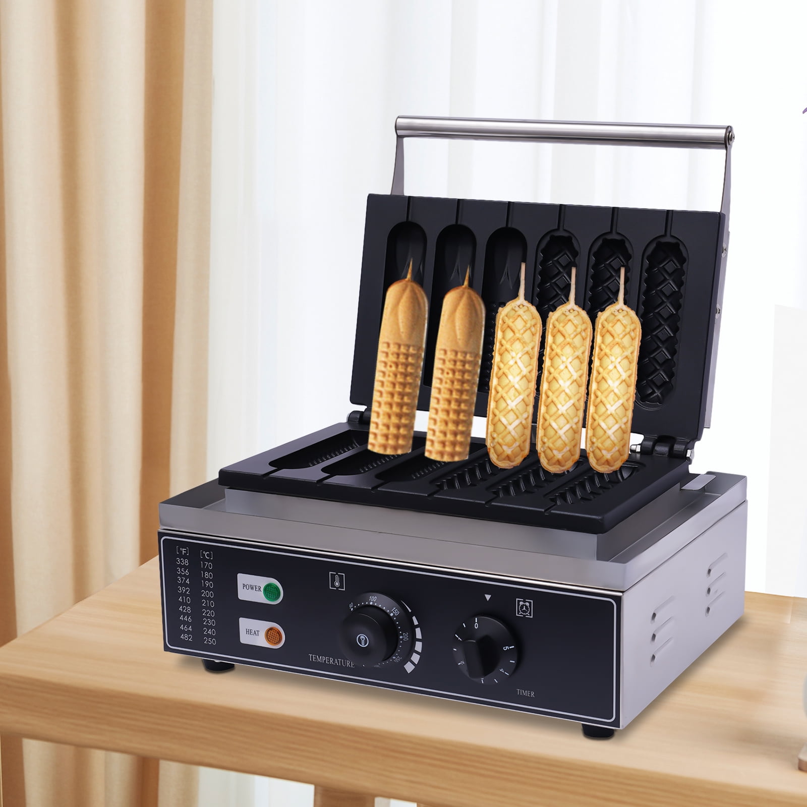 2-Shape Commercial Electric Waffle Maker Hot Dog Muffin Machine Corn ...