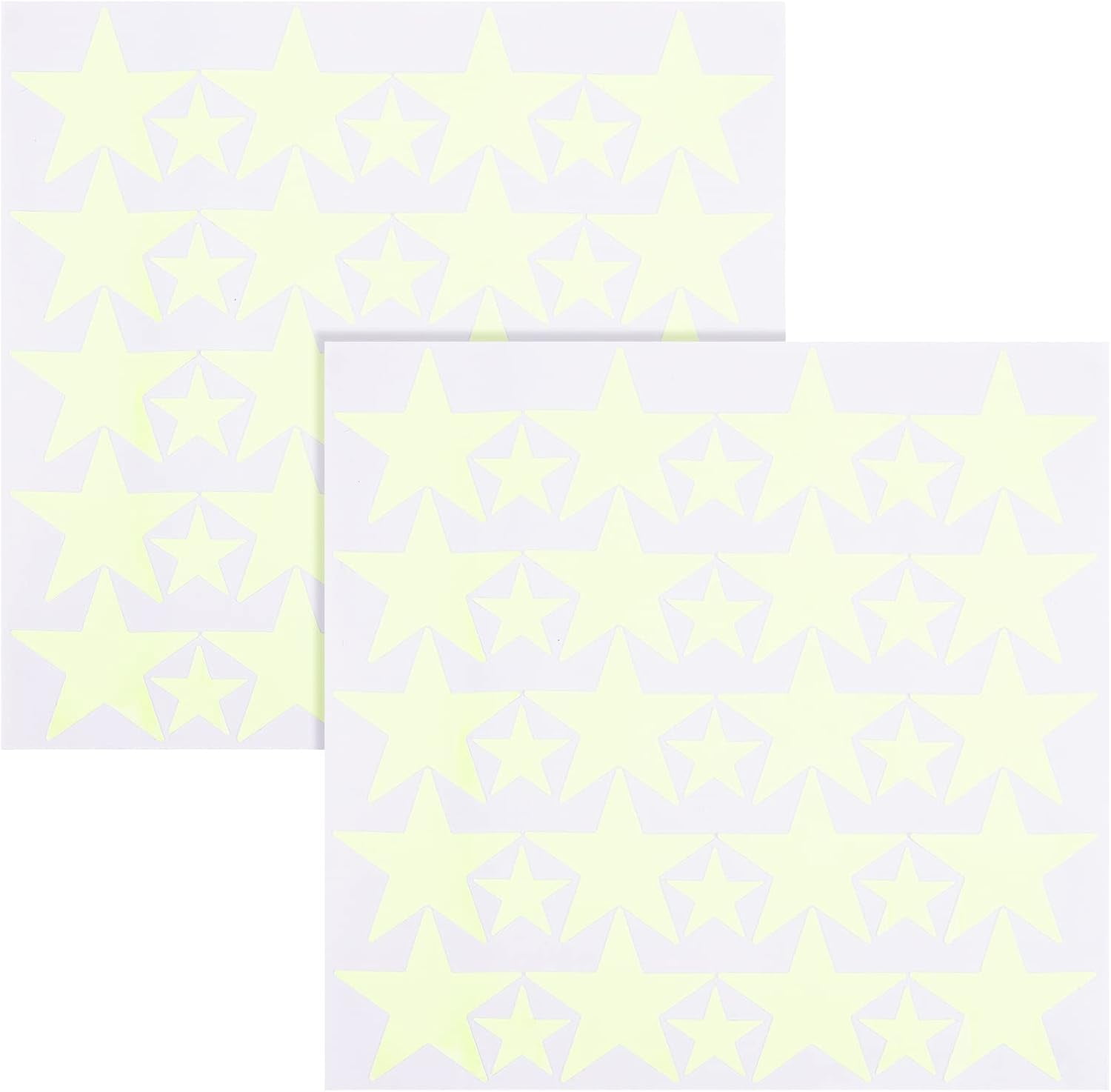 2 Sheet 70Pcs 2 Sizes Luminous Stars Glow in The Dark Wall Stickers ...