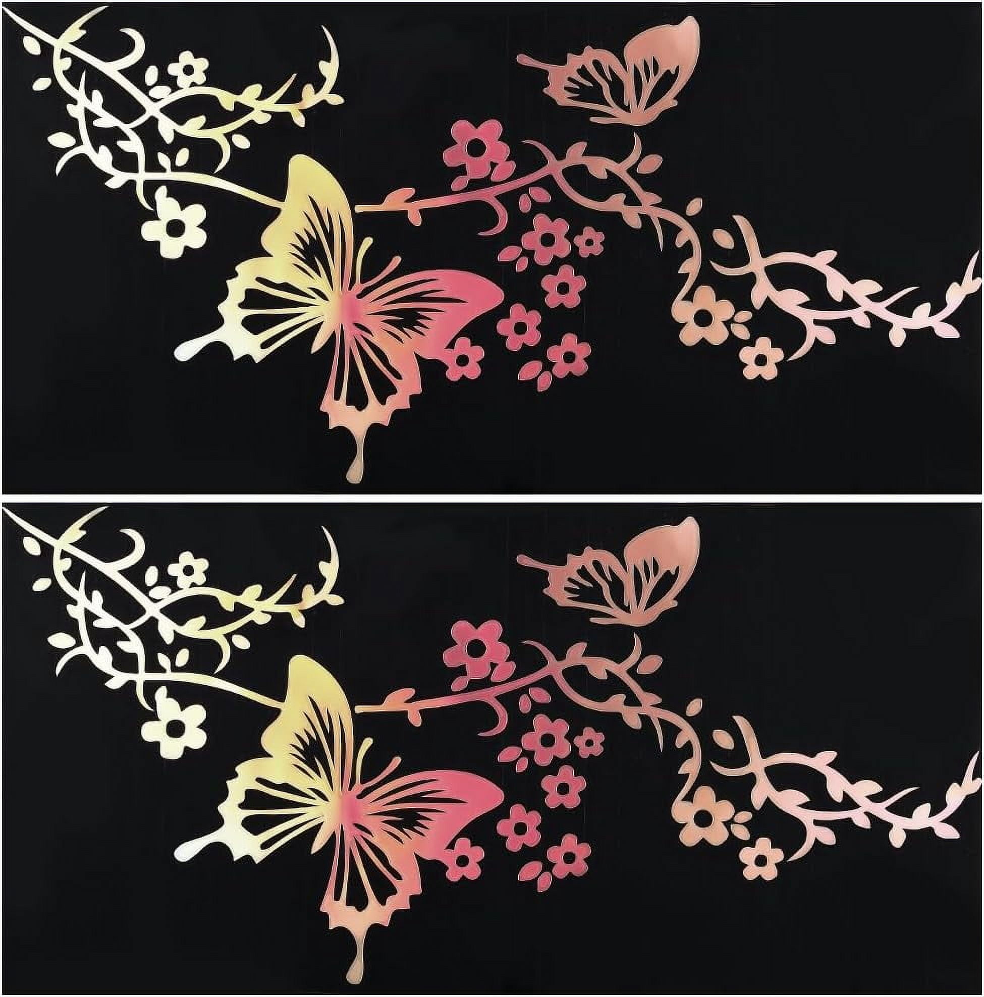2 Sheet Butterfly Car Decal Set Large Car Decals Butterflies Kissing ...