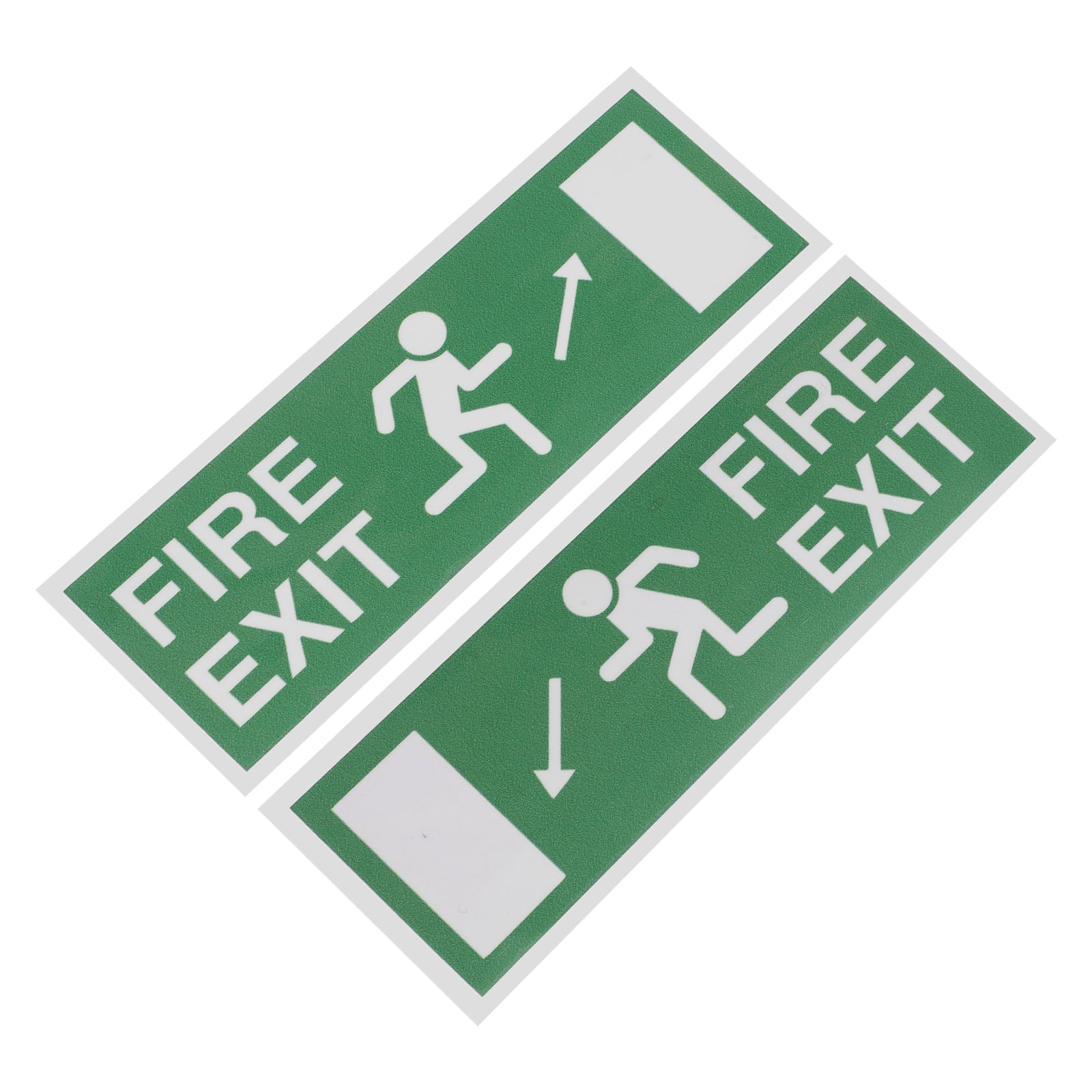 2 Sheet Fire Exit With Right Arrow Wall Self Adhesive Sticker Office ...