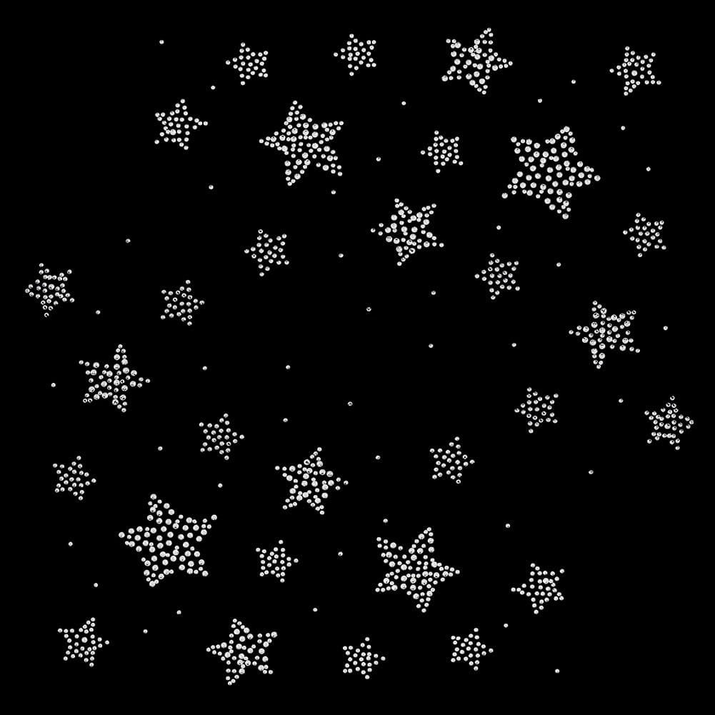 2 Sheet Star Rhinestones Hotfix Transfer Decal 9.8x8.6inch Starry Sky ...