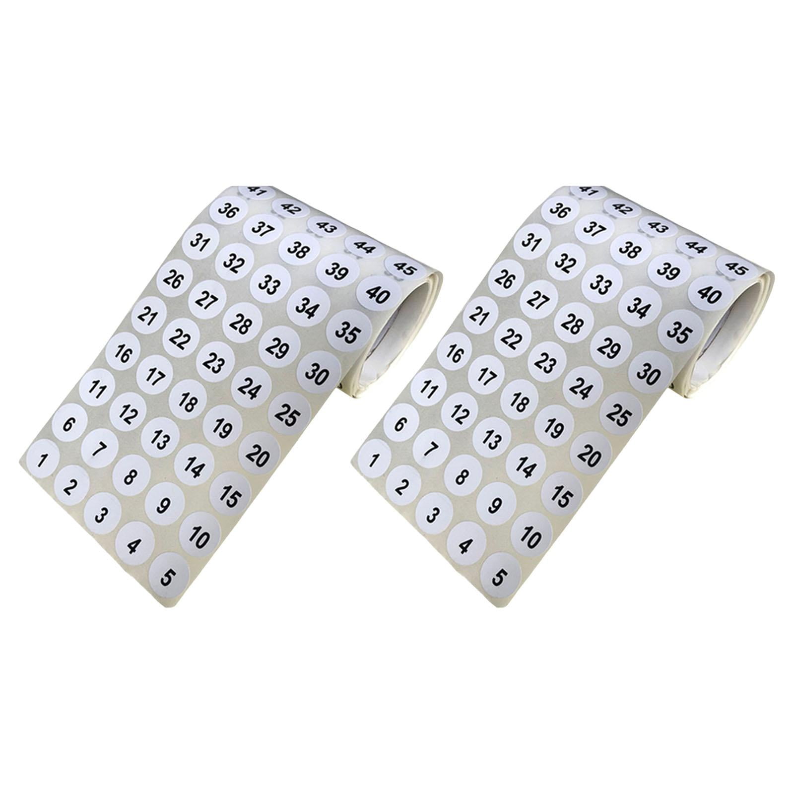 2 Sheets 1 to Consecutive Number Stickers Small Round Labels Inventory ...