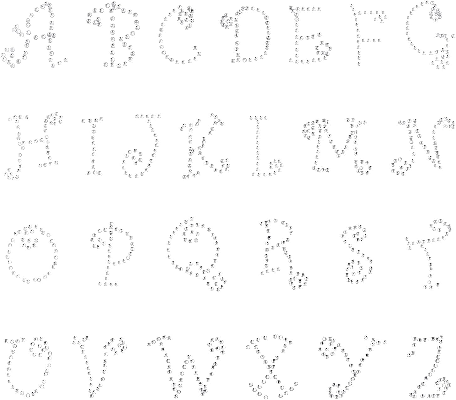 2 Sheets 10.03"x7.48" Cursive Alphabet Letters from A-Z Hotfix Transfer ...