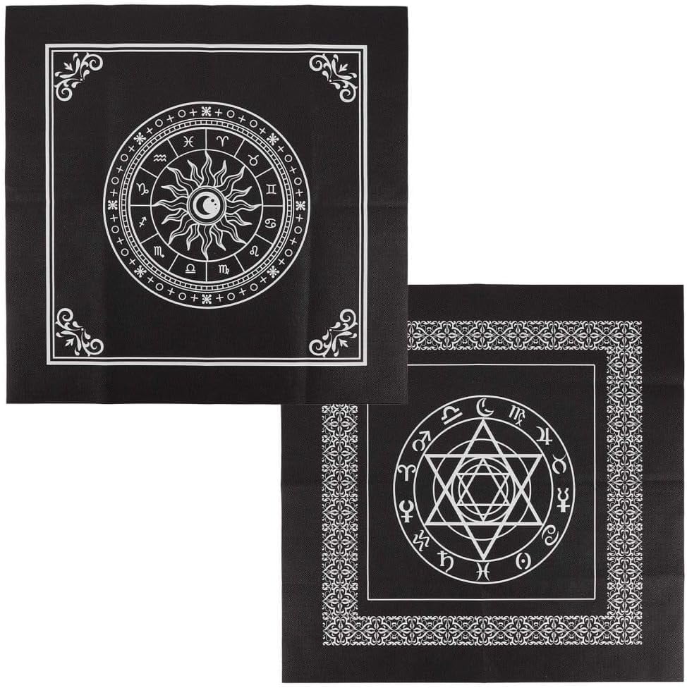2 Sheets 2 Style Non-Woven Fabric Tarot Tablecloth for Divination Tarot ...