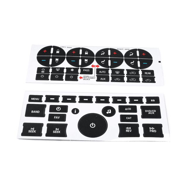 2 Sheets AC Control Radio Dash Button Repair Stickers Dash Decal Kit ...