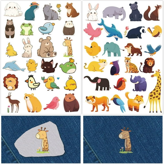 2 Sheets Animals Sea Life Water Soluble Embroidery Patterns Cute ...