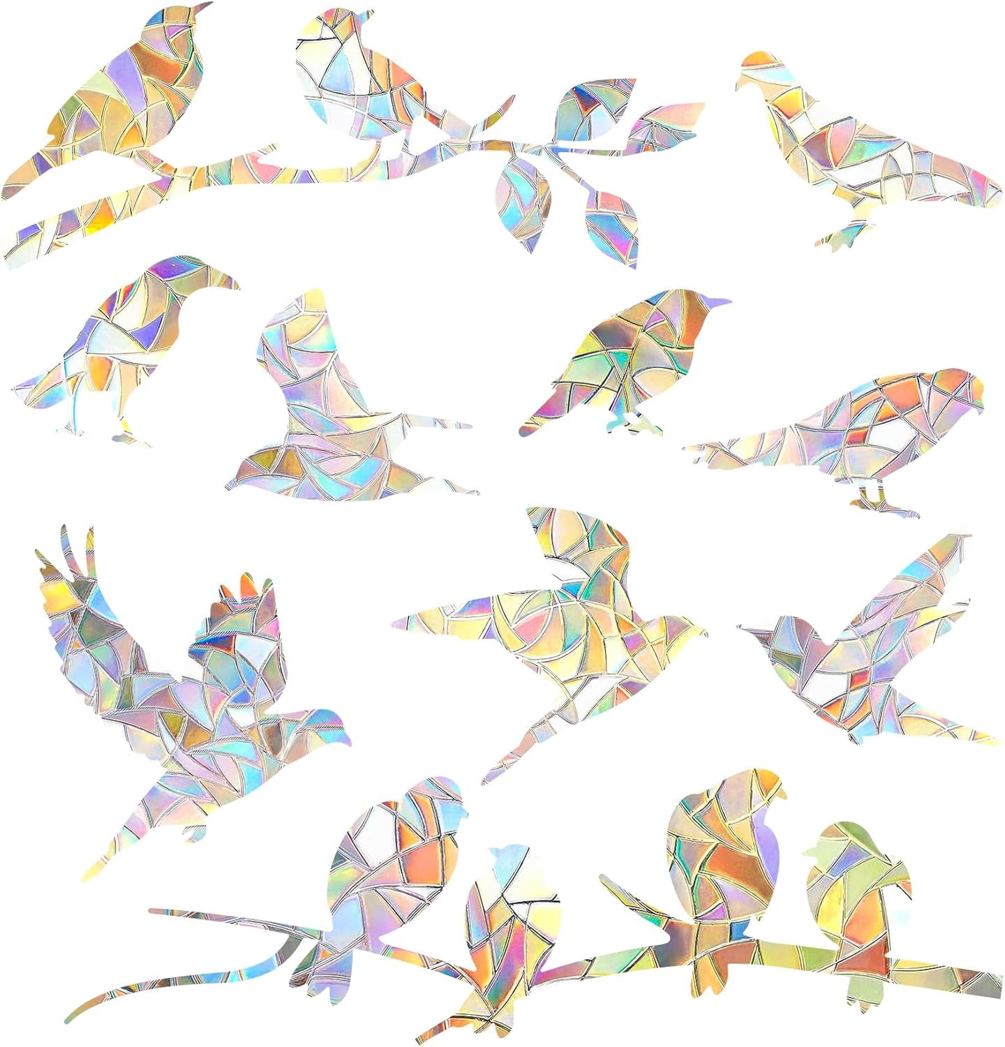 2 Sheets Bird Strike Prevention for Windows, Rainbow Window Stickers ...