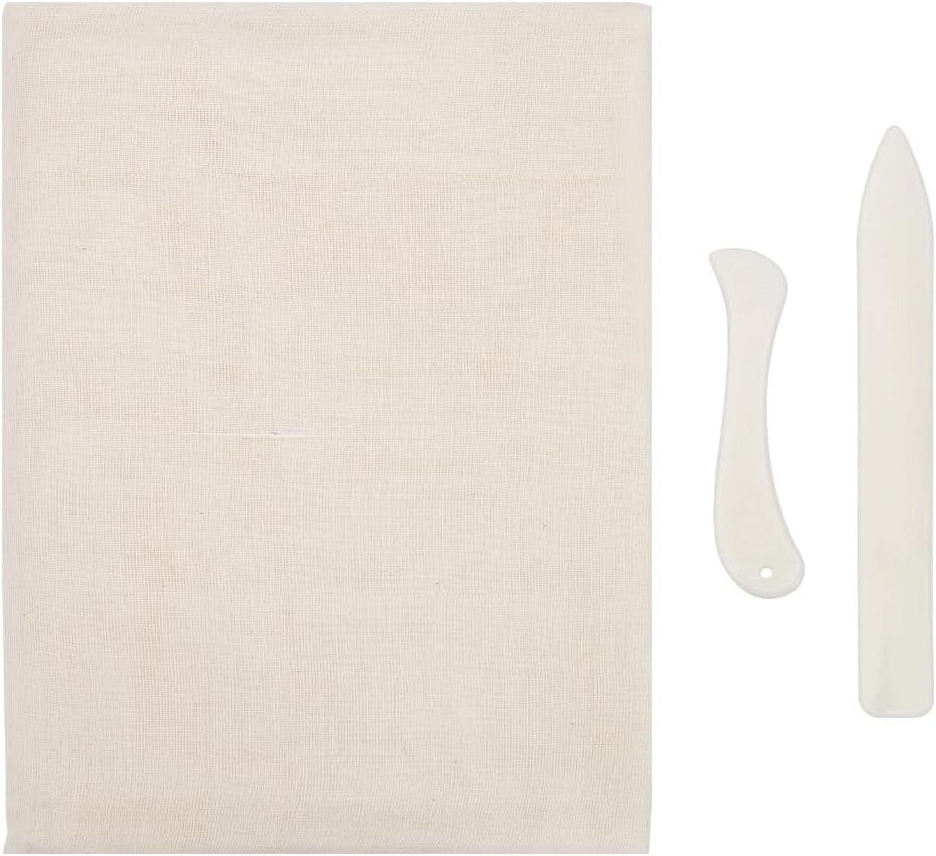 2 Sheets Cotton Gauze Fabric with 1Set Paper Creaser Set Crafts Edge ...