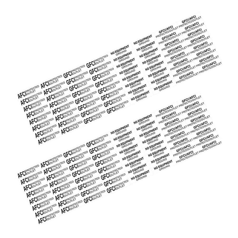 2 Sheets Electrical Safety Stickers Waterproof Socket Office Black ...