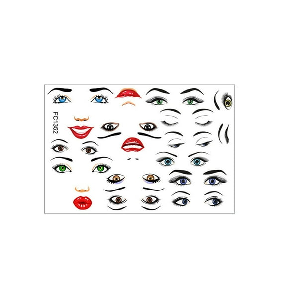 2 Sheets Face Sticker Face Expression Sticker for Water Bottle Flower ...