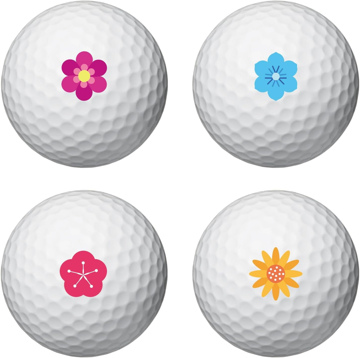 2 Sheets Flower Golf Ball Markers 24 Pcs Colorful Mini Floral Golf Ball ...