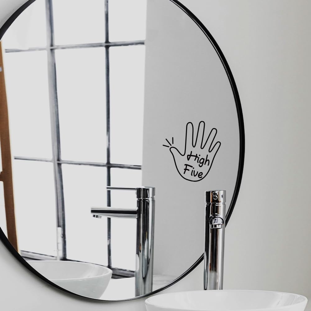2 Sheets High Five Mirror Decals Palm Line Drawing Static Stickers for ...