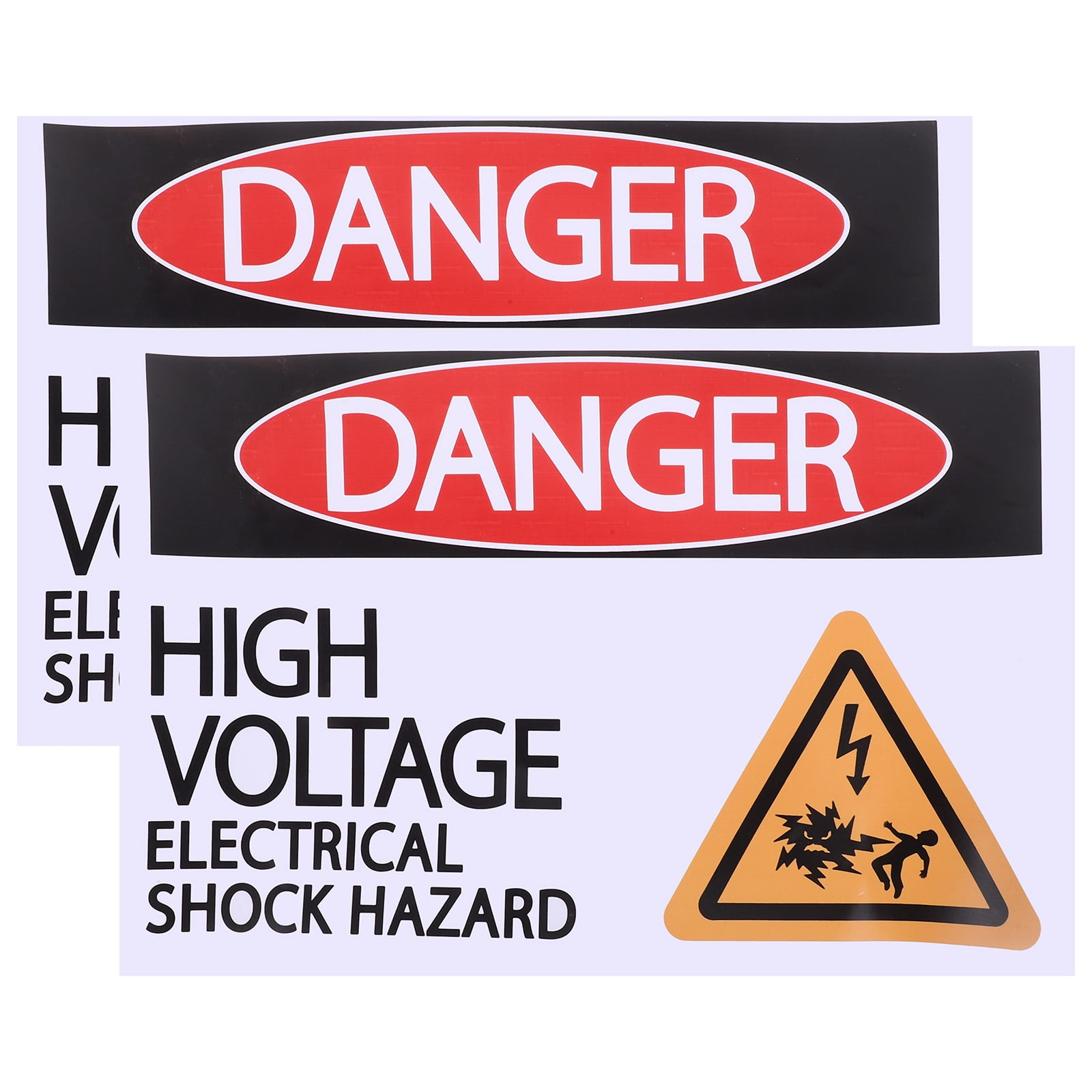 2 Sheets High Voltage Electrical Box Warning Sticker Waterproof Labels ...