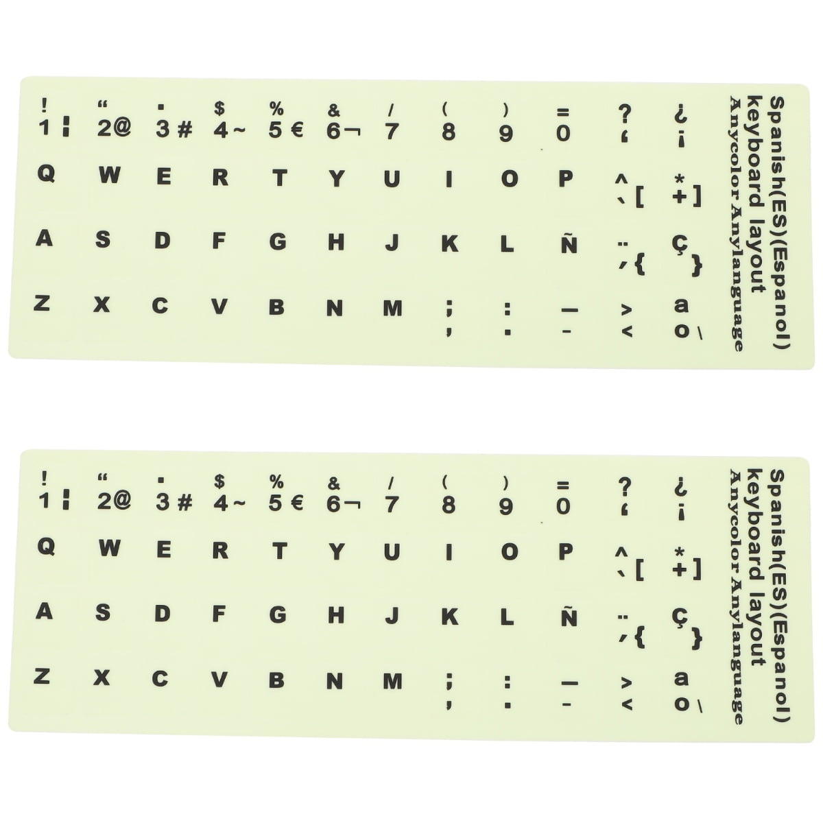 2 Sheets Keypad Keyboard Glow Sticker Keyboard Sticker 18X6.5cm ...