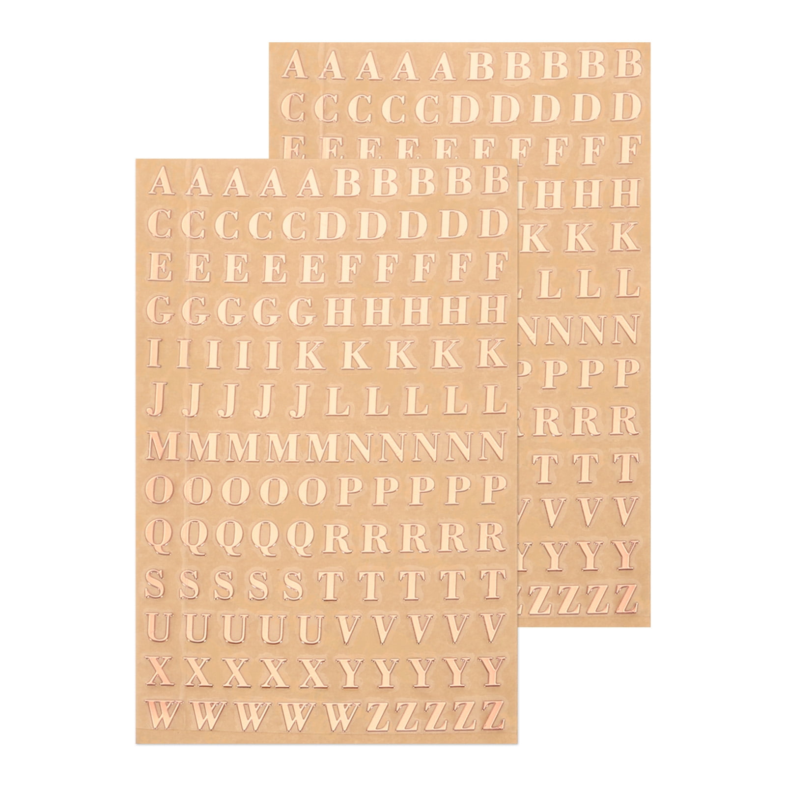 2 Sheets Letter Resin Stickers 3D Small A to Z Rose Gold Alphabet ...