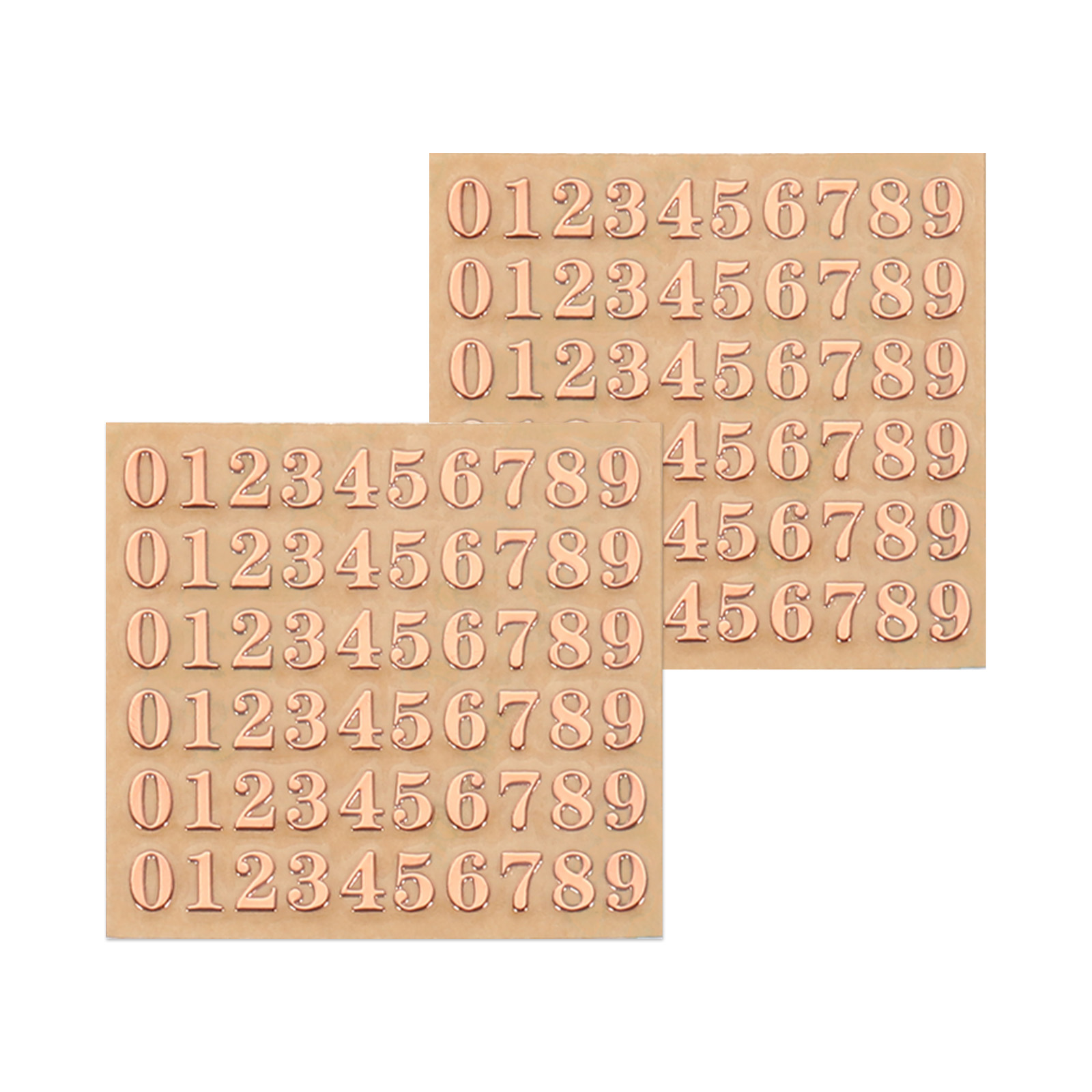 2 Sheets Number Resin Stickers 3D Small 1 to 9 Rose Gold Number Sticker ...