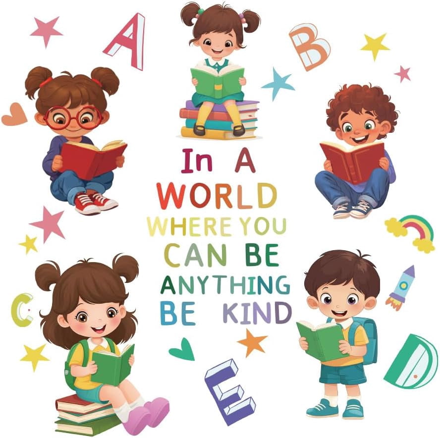 2 Sheets Reading Decor Sticker Funny Wall Decals Art Removable DIY ...